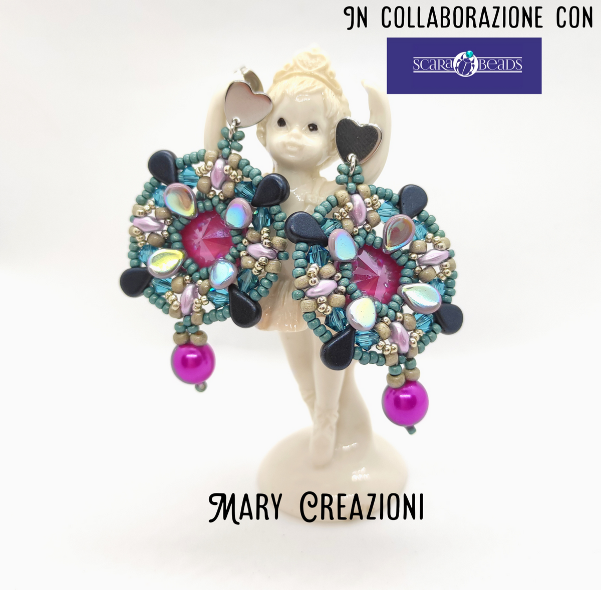 Tutorial - "Romantic" Earrings by Maria Teresa — ScaraBeads.com