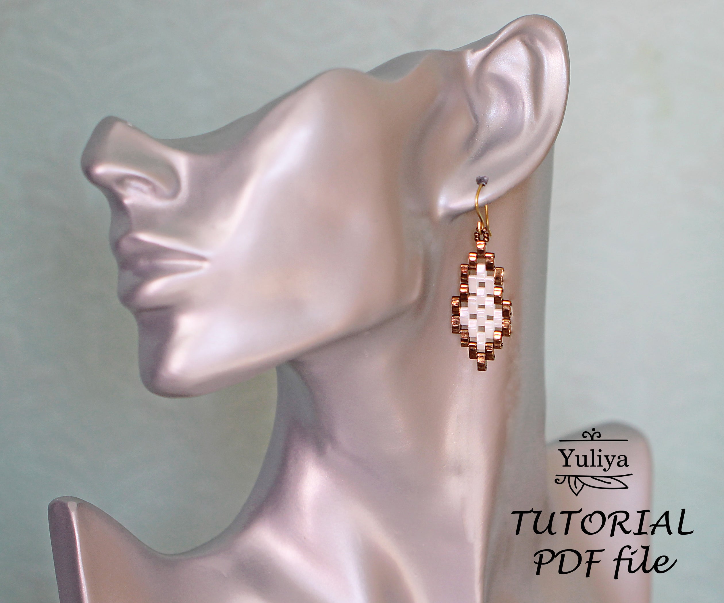 Beaded earrings tutorial, Half Tila pattern, Tila earrings tutorial ...