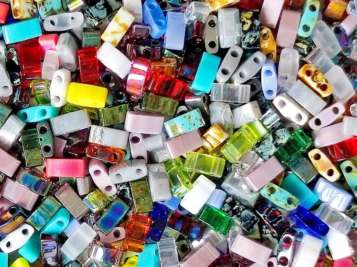 10 g Half Tila Beads 5x2.3x1.9 mm, 2 Holes, Mix, Miyuki Japanese Beads ...