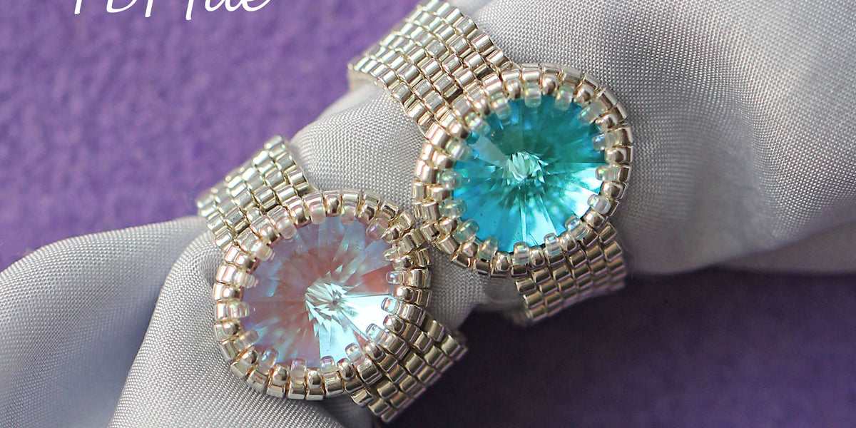 Beaded ring pattern, Rivoli ring tutorial, Beading tutorial — ScaraBeads US