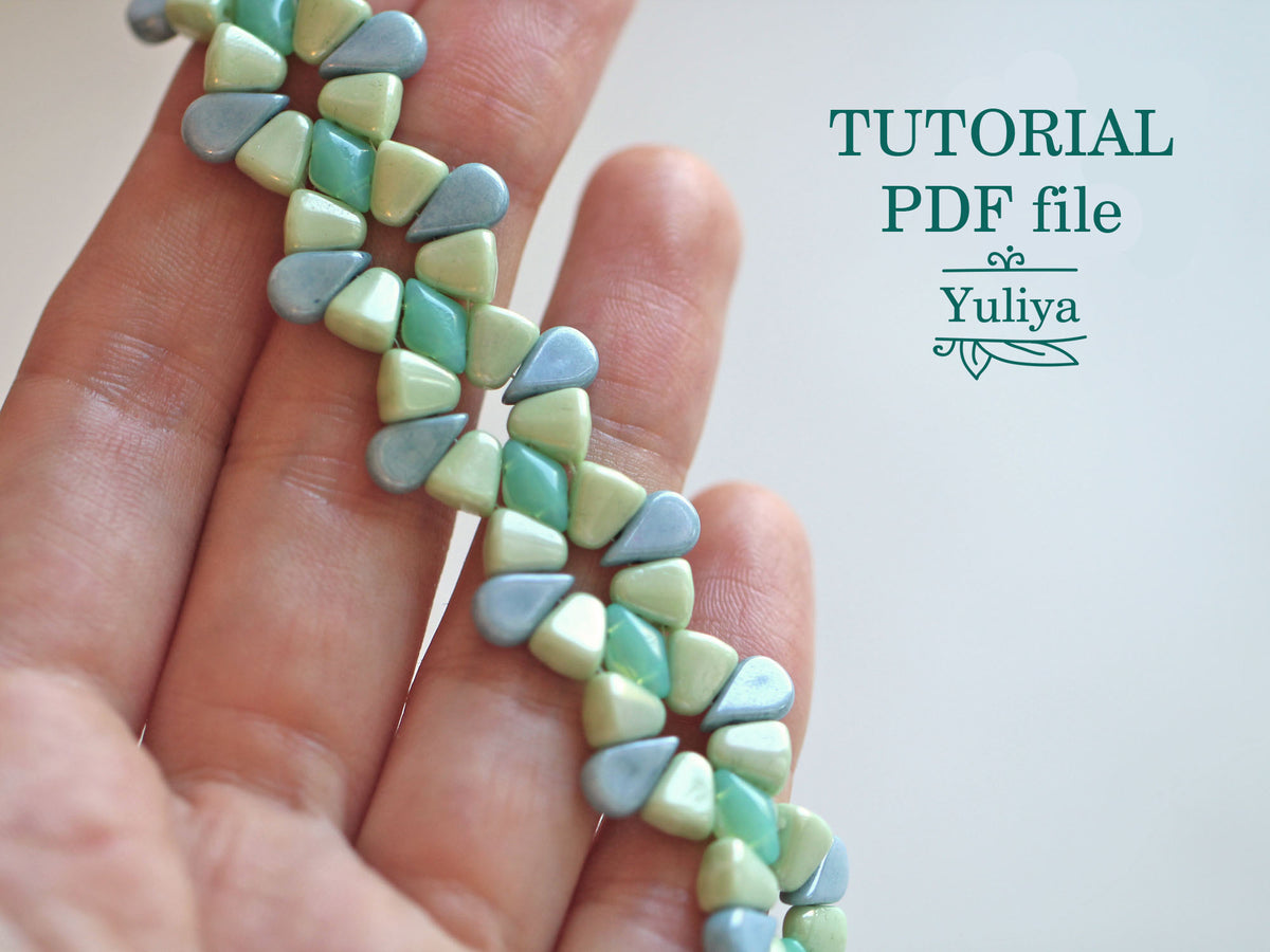 Tutorial beaded bracelet, Nib bit bead pattern, Amos par Puca pattern ...