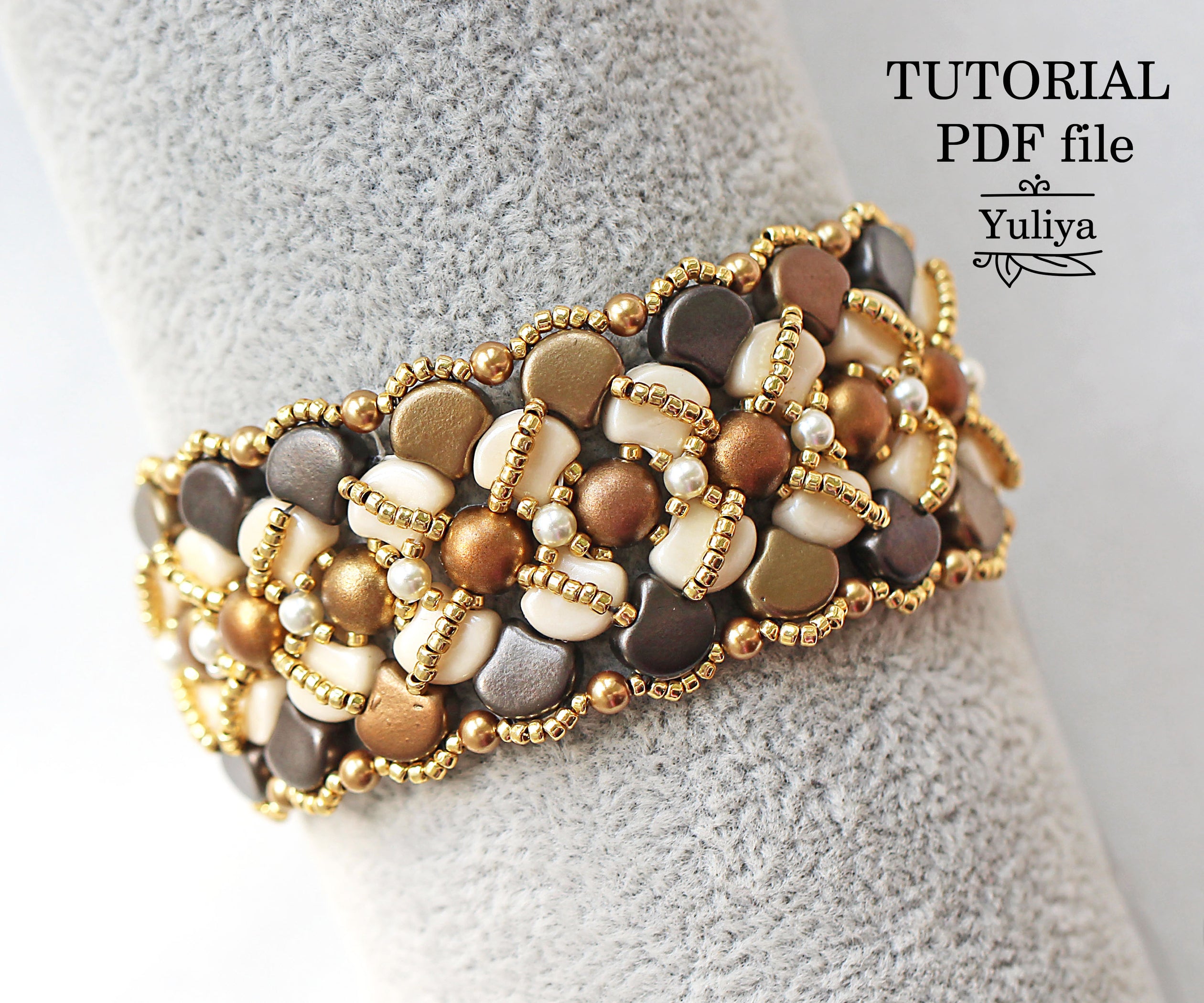 Beading tutorial bracelet, Beaded bracelet pattern, Ginko bead pattern ...